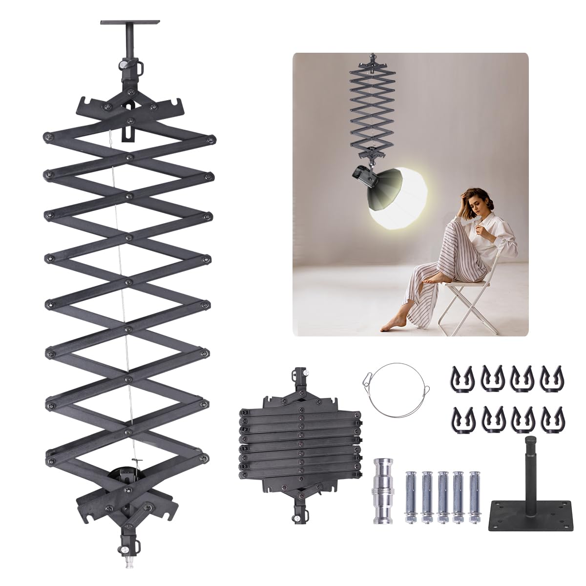 Amazon.com : Photography Ceiling Rail System 2M Lifting Constant Force ...