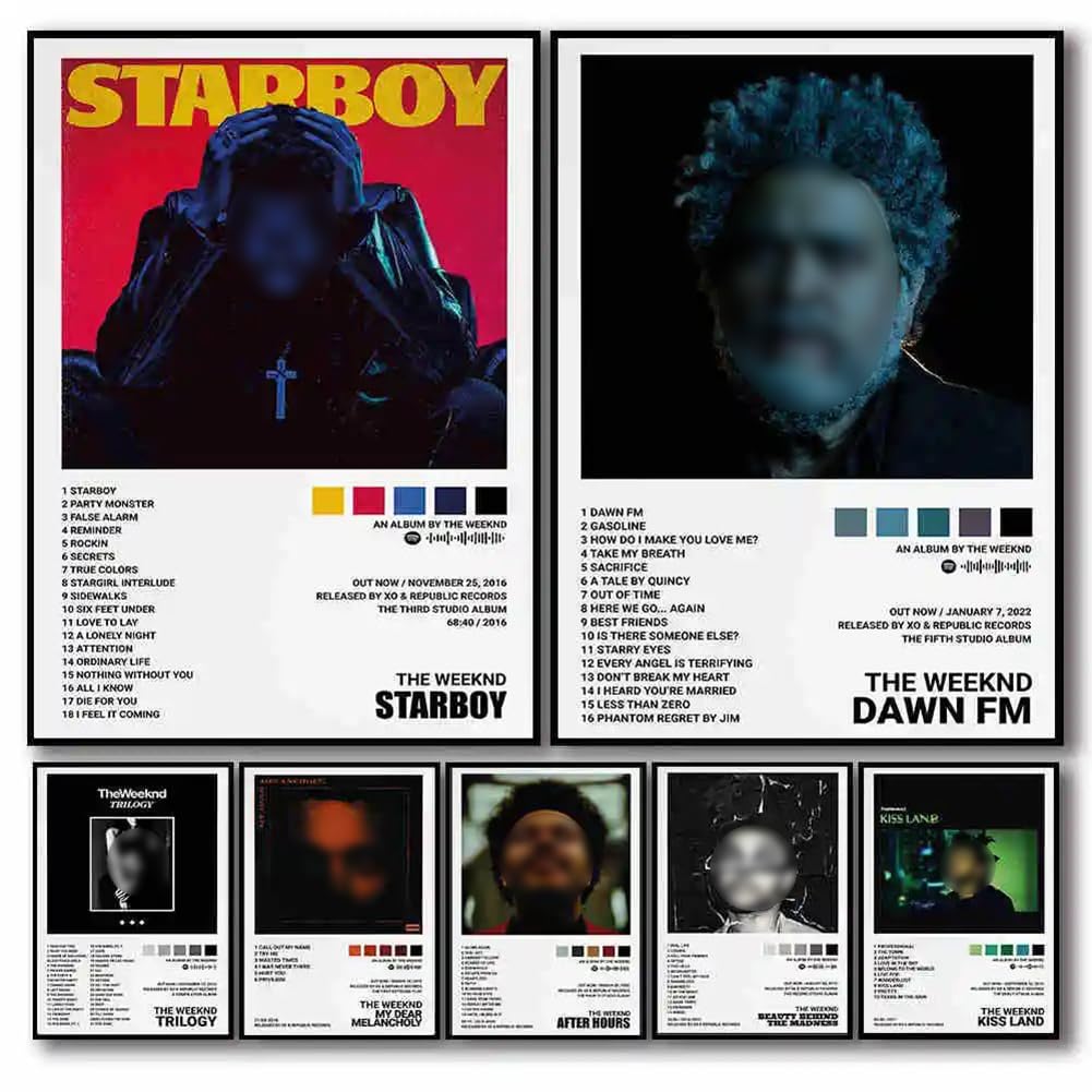 Music Album Cover Signed Limited Posters Prints Set of 7,Male Singer ...