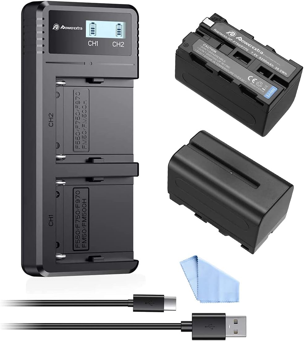 NEEWER NP F550 Battery Charger Set, Compatible with Sony NP F970 F750 ...