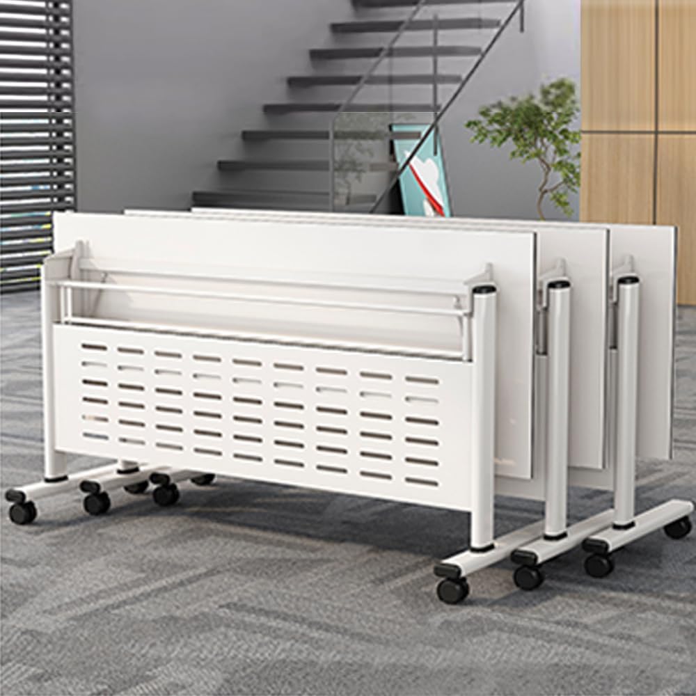 Folding Conference Table, Modern Rectangle Flip Top Mobile Seminar ...
