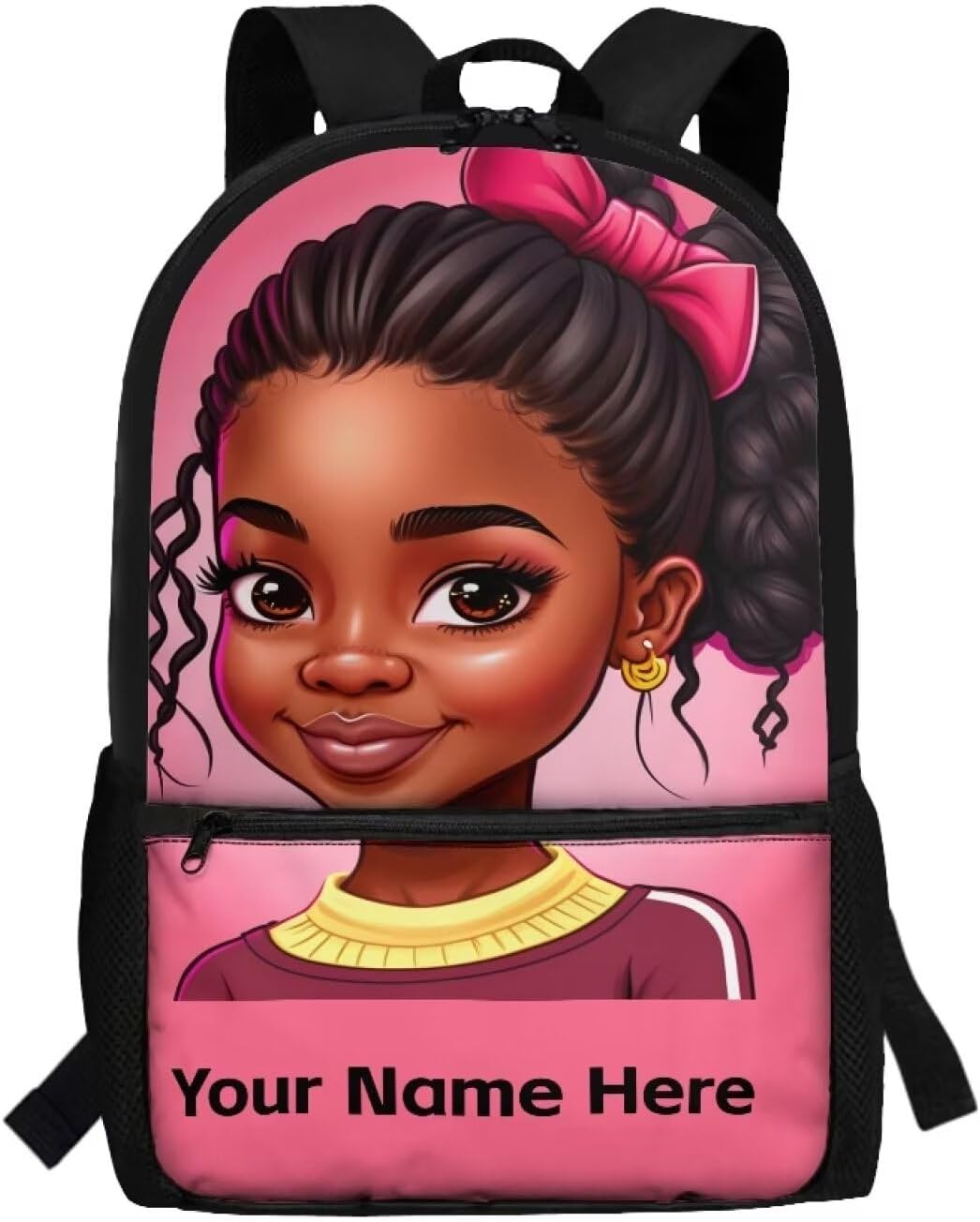 Amazon.com | ZOUTAIRONG Custom Name Black African Girl Backpack for ...