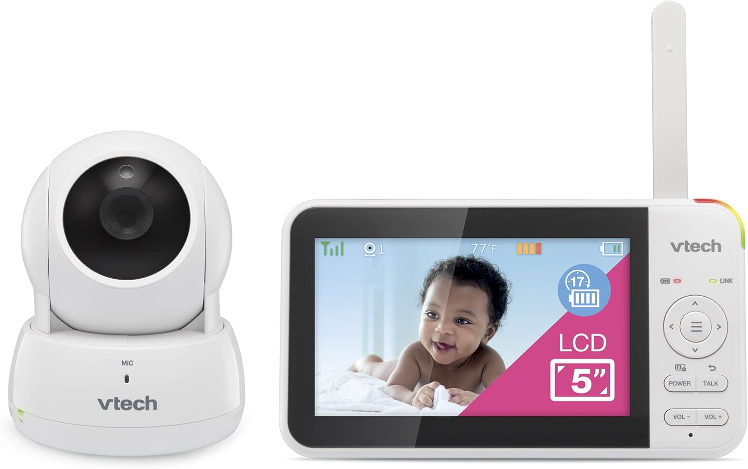 Amazon.com: VTech VM924 Remote Pan-Tilt-Zoom Video Baby Monitor, 5" LCD ...