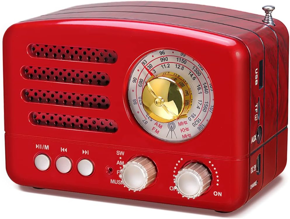 Amazon.com: PRUNUS J-160 Small Retro Vintage Radio with Bluetooth ...