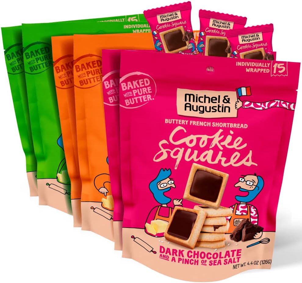 Amazon.com: Michel et Augustin Gourmet Cookie Squares Changemaker Box ...