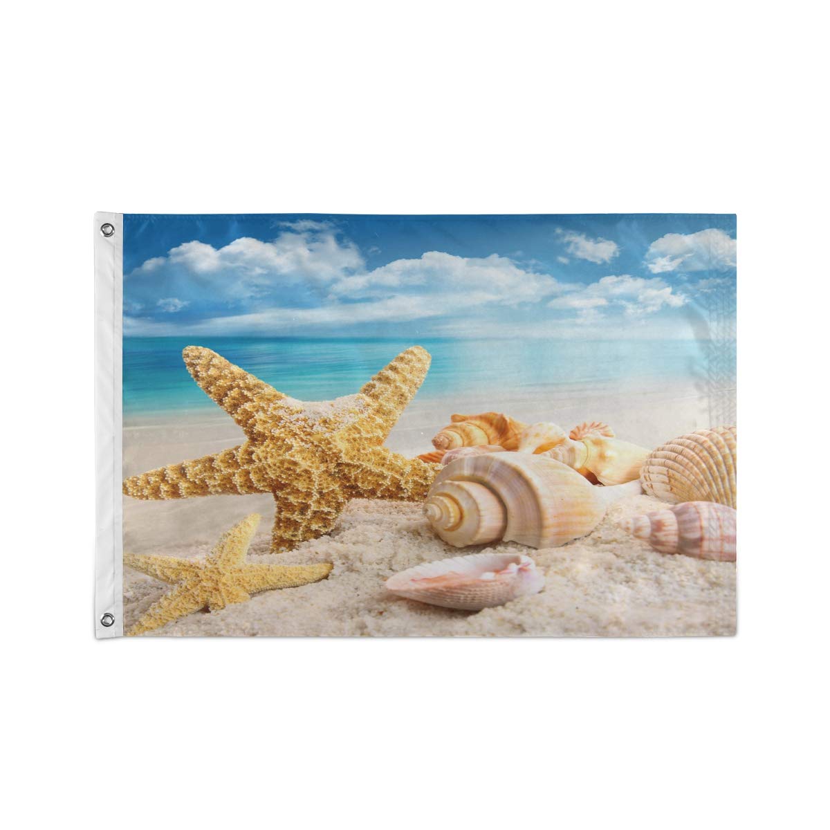 Amazon.com : AUUXVA Sea Ocean Beach Seashell Garden Flag,3x5 Feet ...
