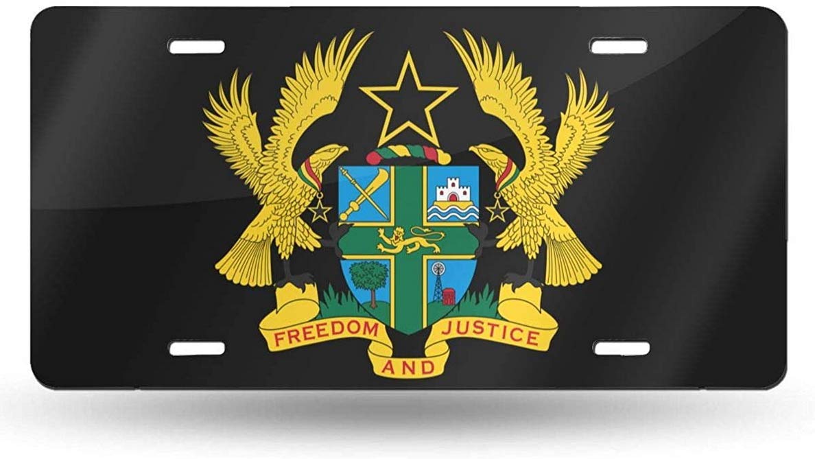 JUCHen Coat of Arms of Ghana Car Tag License Plate Auto Truck Front Tag ...
