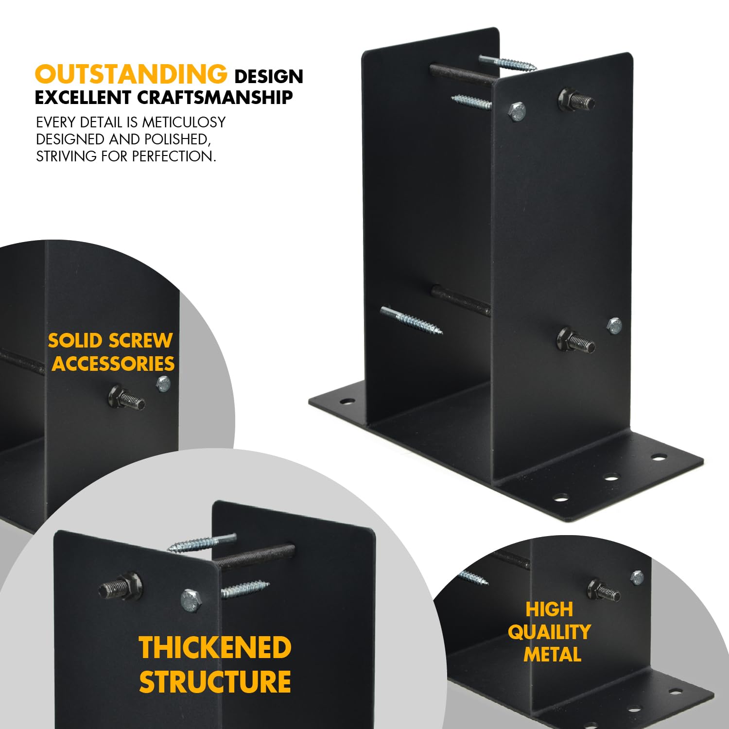 Snapklik.com : Heavy Duty Steel Post Base, 6x6