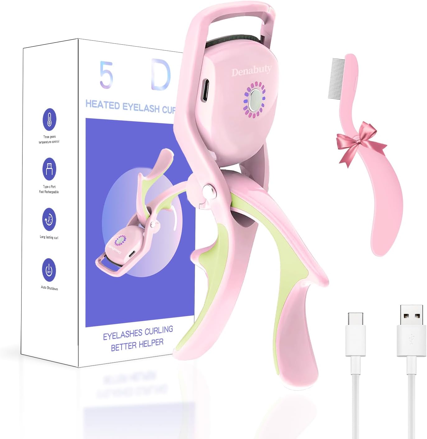 Amazon.com : Denabuty Heated Eyelash Curlers, Rapid Heated Lash Curler ...