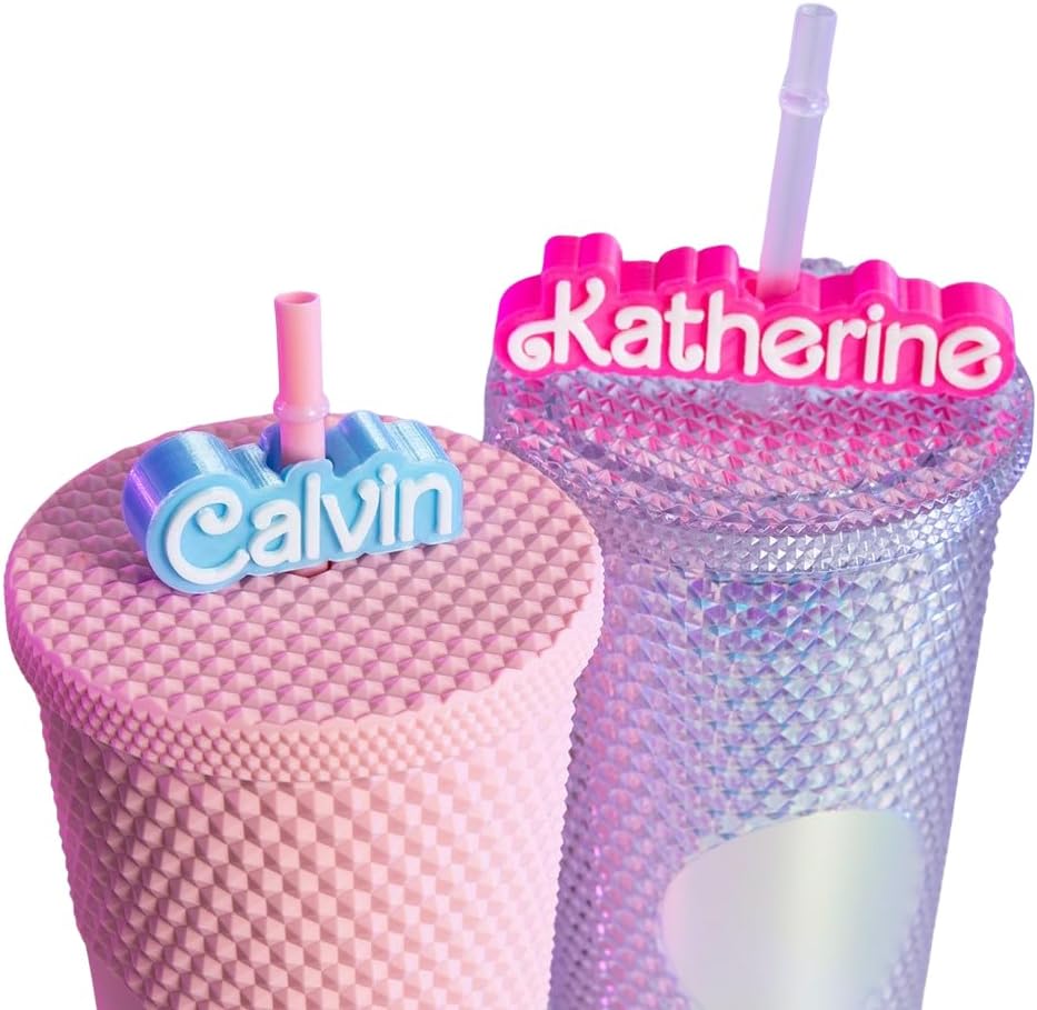Amazon.com: Straw Topper 3D Print Personalized Name Toppers Straw Buddy ...