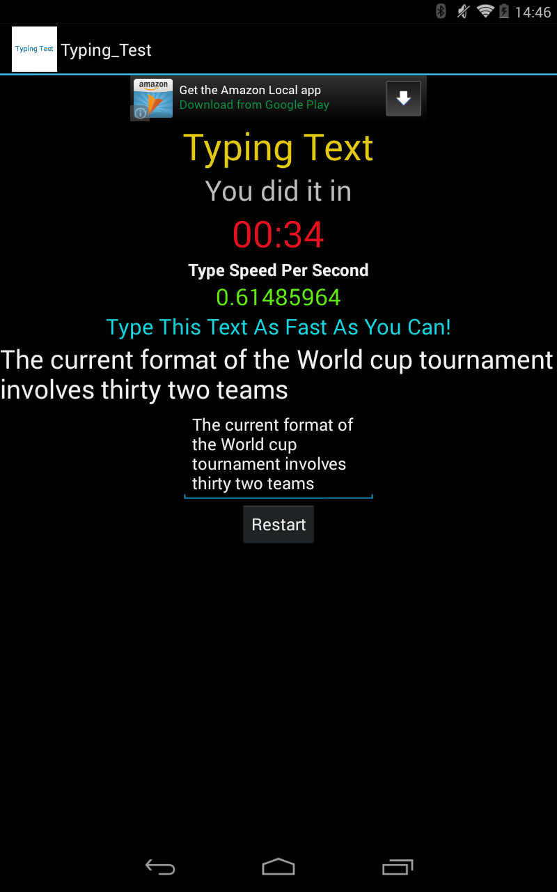 Typing Test - App on Amazon Appstore