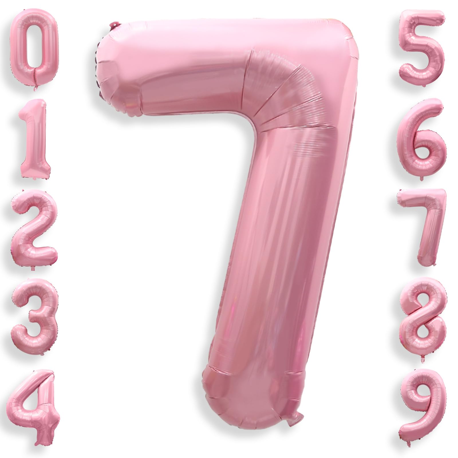 Amazon.com: 40 Inch Pink Number 7 Balloons, Large 7 Balloon Number Pink ...