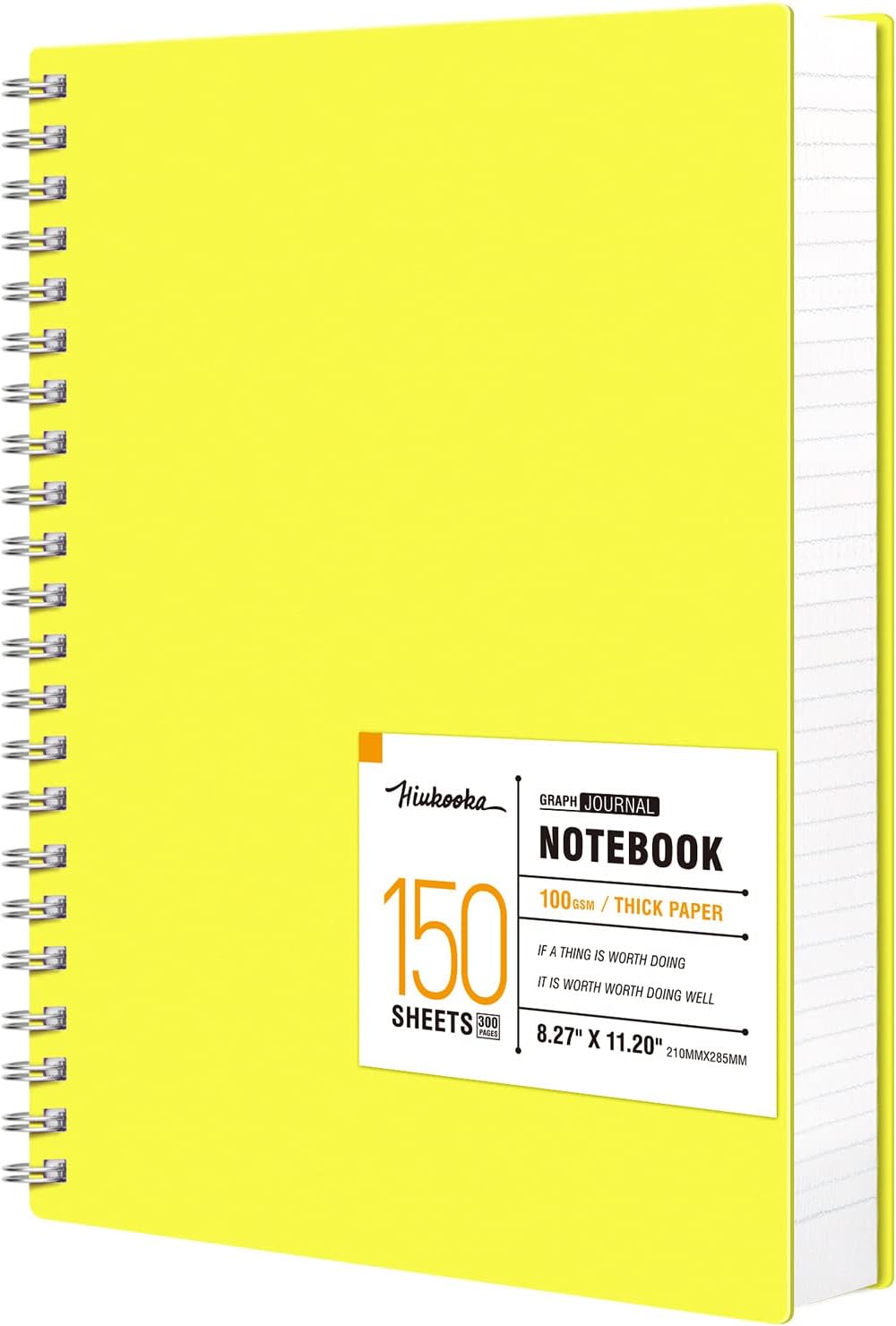 Amazon.com : HIUKOOKA Spiral Grid Notebook - A4 Large Hardcover Graph ...