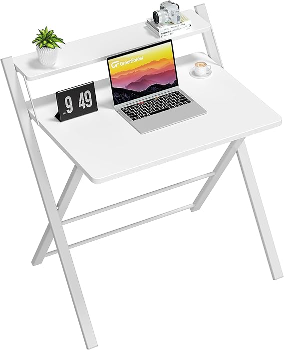 Amazon.com: GreenForest Folding Desk No Assembly Required Large Size, 2 ...