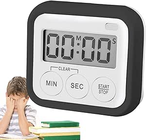 Countdown Timer, Visual Timer, Volume Adjustable Loud Alarm, Multi-Function LED Display Magnetic ...