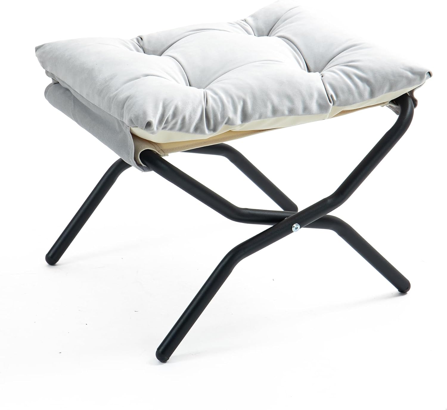 Amazon.com: TIANSHU Ottoman Foldable Footstool Metal Frame Extremely ...