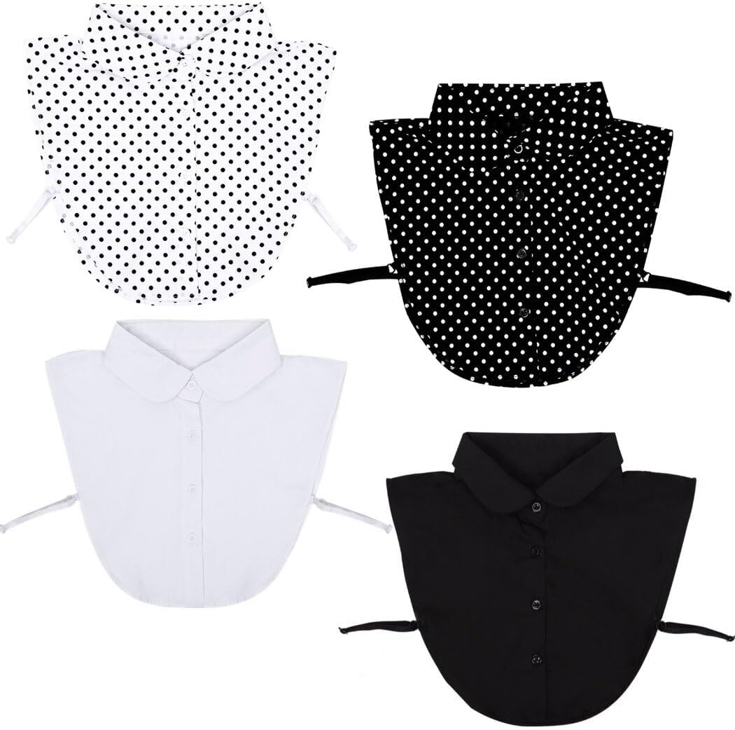 Amazon.com: Homaisson Womens Fake Collar Detachable(4-Style), Chiffon ...