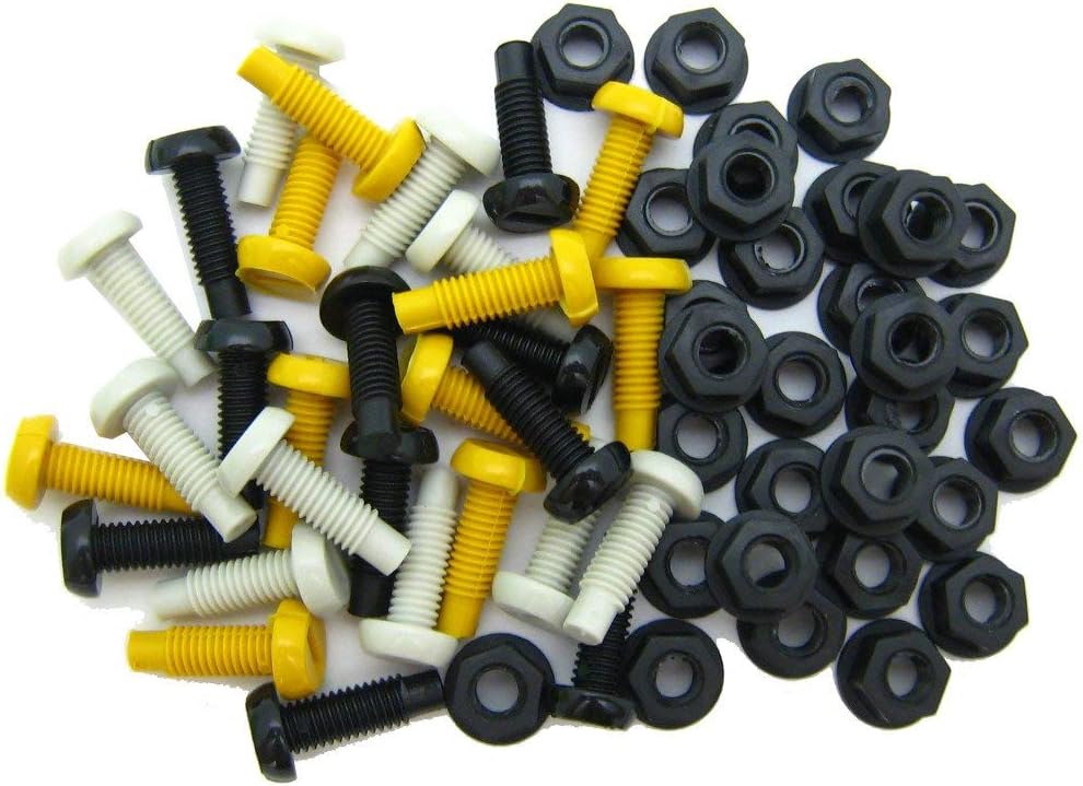 All Trade Direct 30 Pk Mixed Colour Plastic Number Plate Bolts & Nuts ...