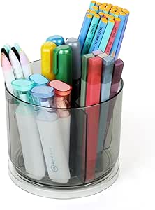 SHOPANTS 360 Rotating Clear Storage Cup Containers Spinning Pencil Pen ...