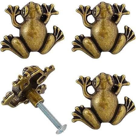 Cabinet Knobs,4 Pcs Frog Drawer Knobs for Cupboard Clothes Dresser ...