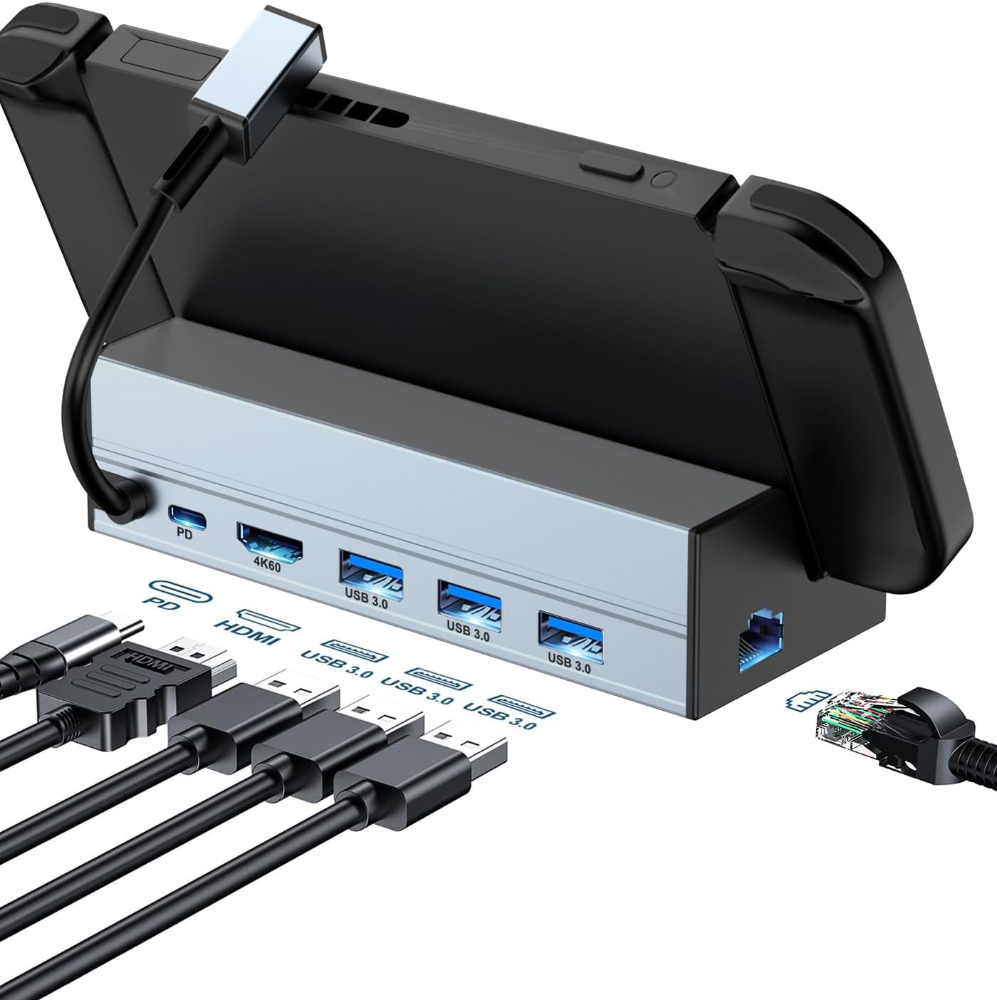 Amazon.com: Docking Station for Steam Deck/ROG Ally/Legion Go/MSI Claw, 6-in-1 Steam Deck Dock ...