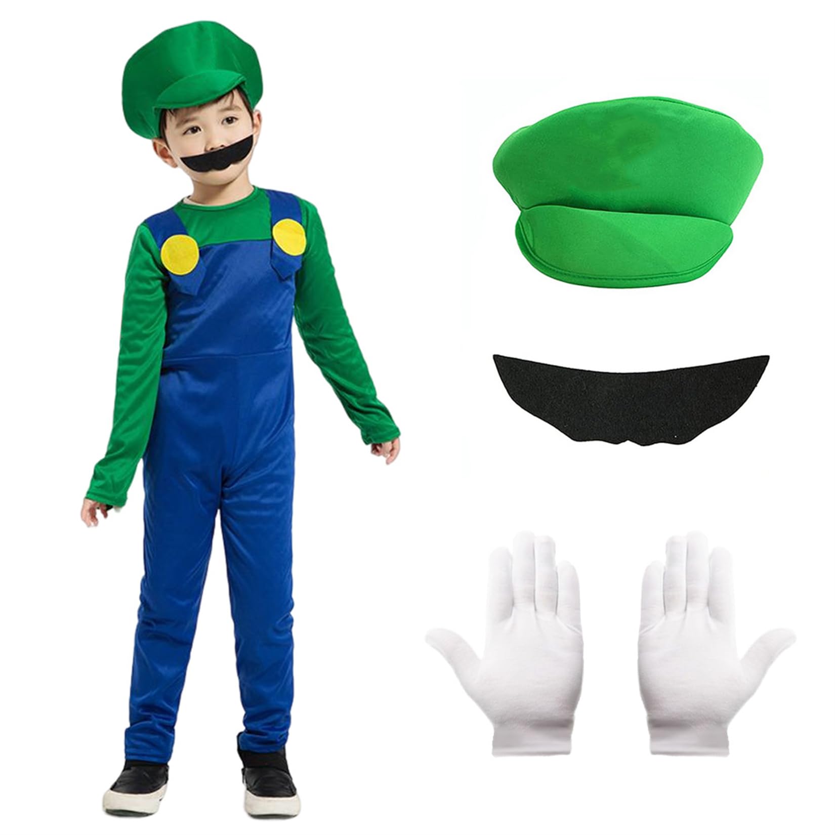 Alaiyaky Mario Bros Costume for Adult & Kids, Mario and Luigi Costume ...