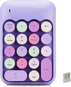 Ouleevii Wireless Number Keypad 18 Keys, 2.4G Portable Cute Numeric ...