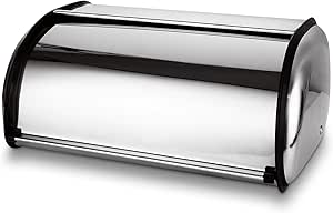 MUXHEL Broodtrommel, zilver met roltop, metaal met roldeksel ...