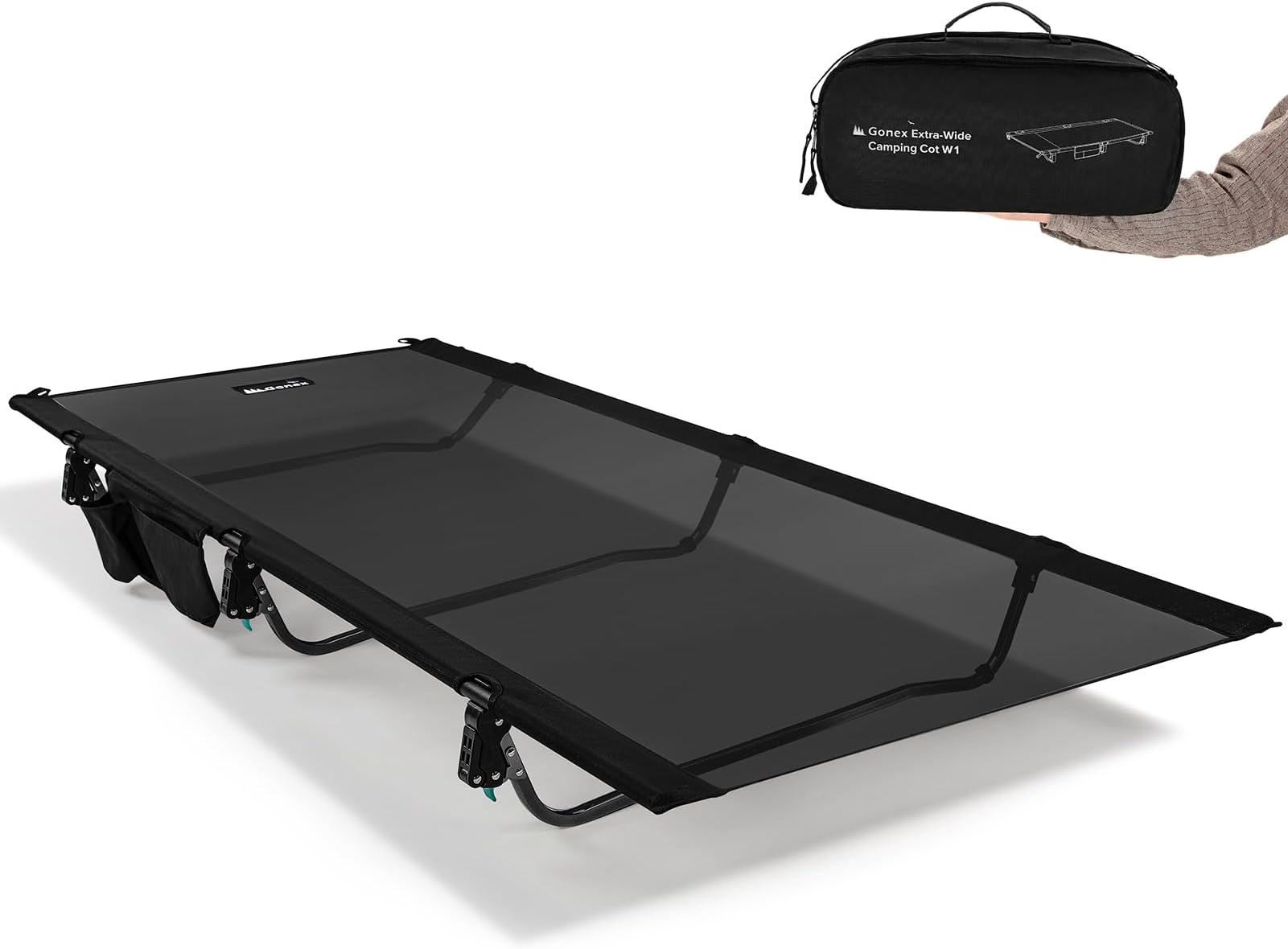 Amazon.com: Gonex 31.5" Extra Wide Camping Cot with Breathable Mesh ...