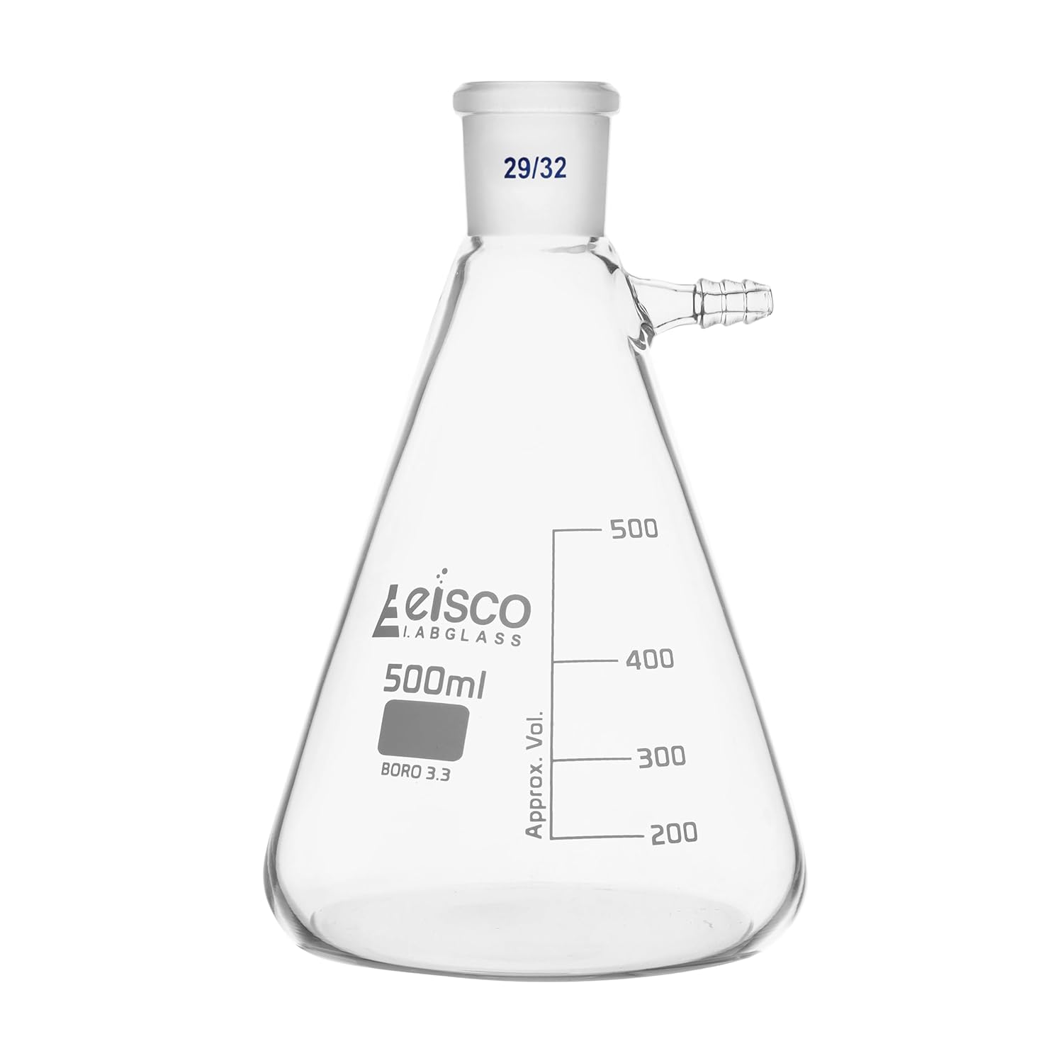 EISCO Buchner Filter Flask, 500ml - 29/32 Socket Size Joint - Side Arm ...