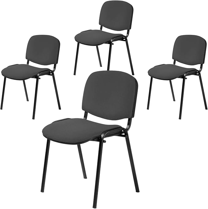 Topsit 4er Set Besucherstuhl ISO, Bequemer Konferenzstuhl, stapelbar, mit gepolsterter ...