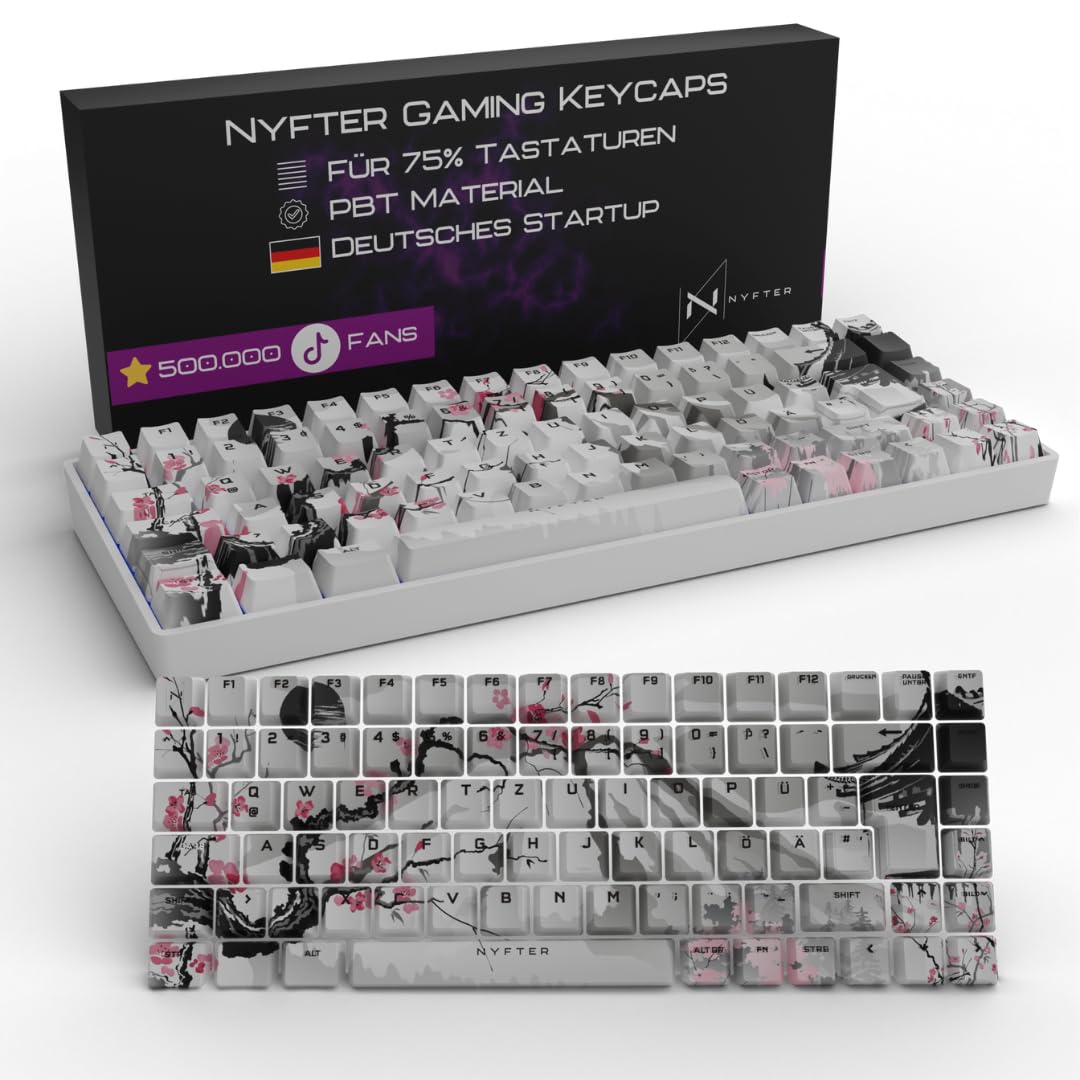Nyfter - Premium Sakura Keycaps ISO 60% und 75% Custom Keycabs ISO ...