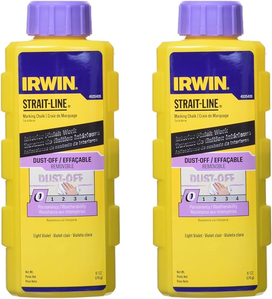 IRWIN Tools STRAIT-LINE Dust-Off Marking Chalk, 6-ounce (4935426 ...