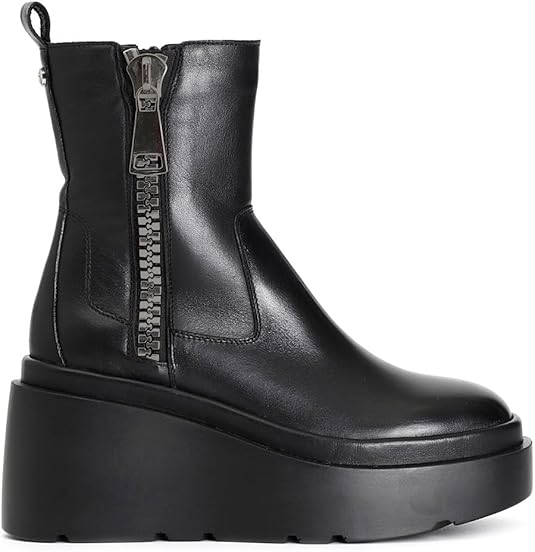 CAFèNOIR - Botín De Piel Para Mujer Con Maxi Cremallera Y Plataforma ...
