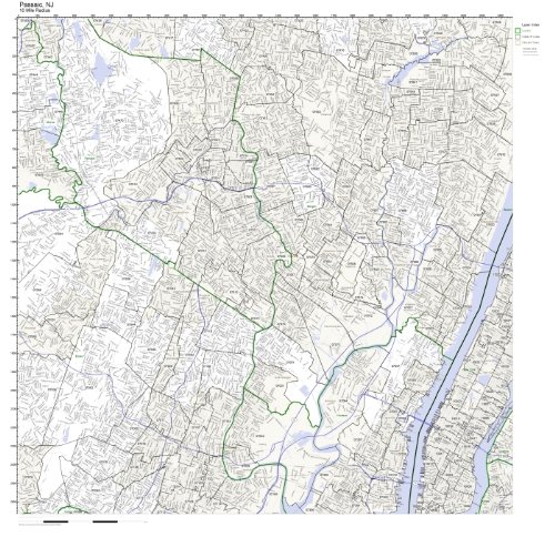 Passaic, NJ ZIP Code Map Laminated: Amazon.com: Office Products
