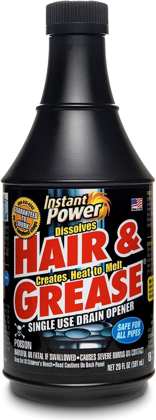 Amazon.com: Instant Power Hair and Grease Drain Opener, 1 l, Liquid, 2 ...