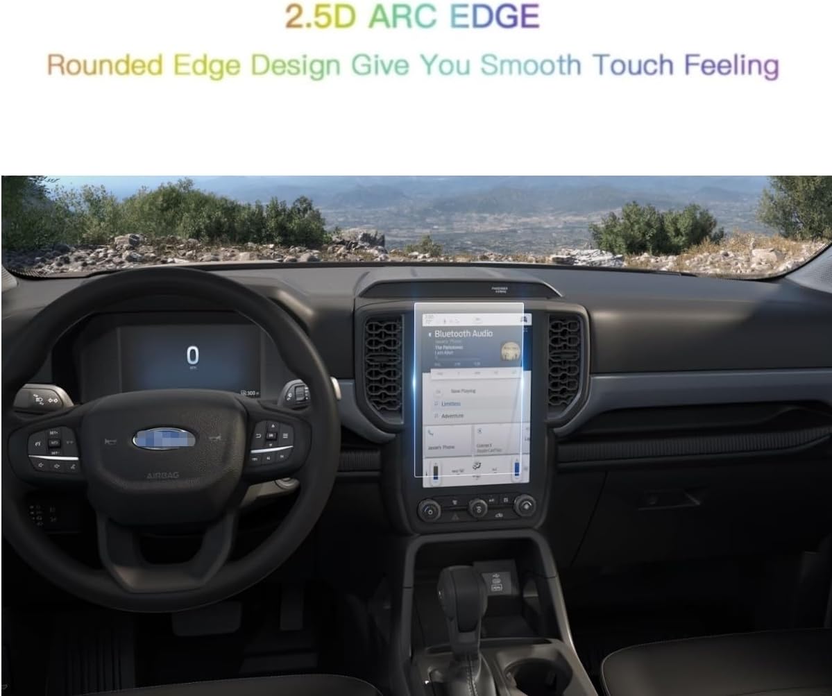 SSSKY – Protector de pantalla de vidrio templado compatible con Ford Ranger 2024 de 10.1 ...