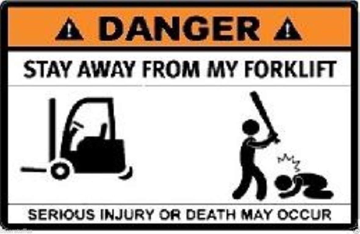Amazon.com: Danger Stay Away from My Forklift Sticker Decal Vinyl ...