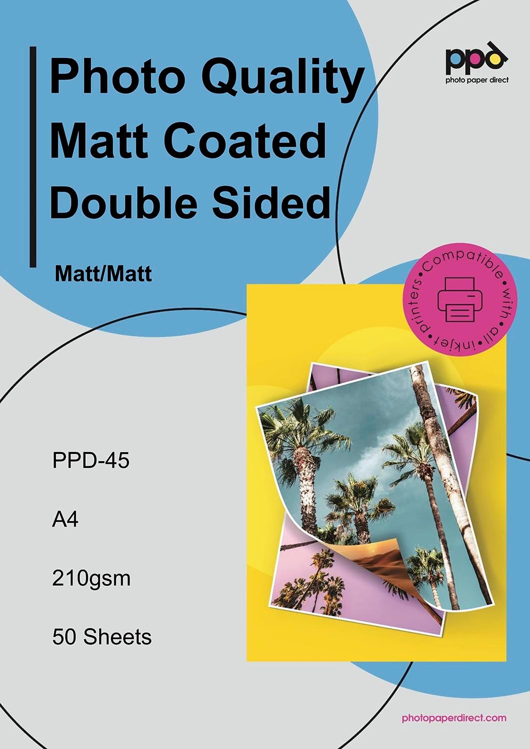 PPD 50 Sheets A4 Matt Photo Quality Paper Double Sided Heavyweight ...