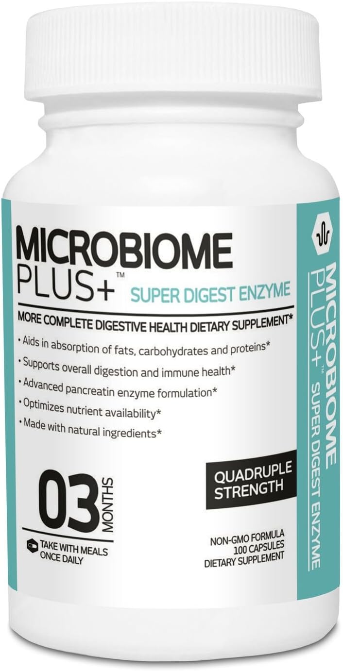 Amazon.com: Microbiome Plus Super Digest Enzyme Advanced Pancreatin ...