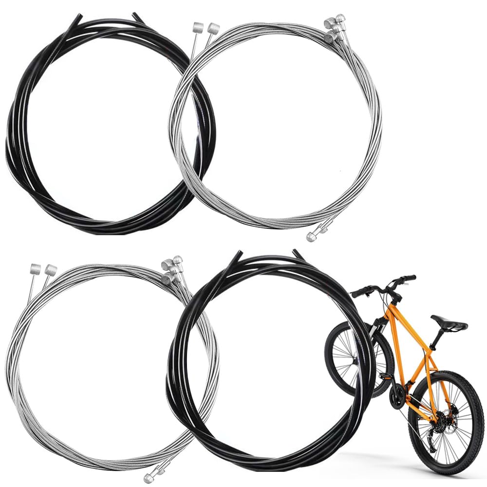 Universal Bike Inner Brake Cable Housing Kit, 4 Pcs Bicycle Brake Cable ...