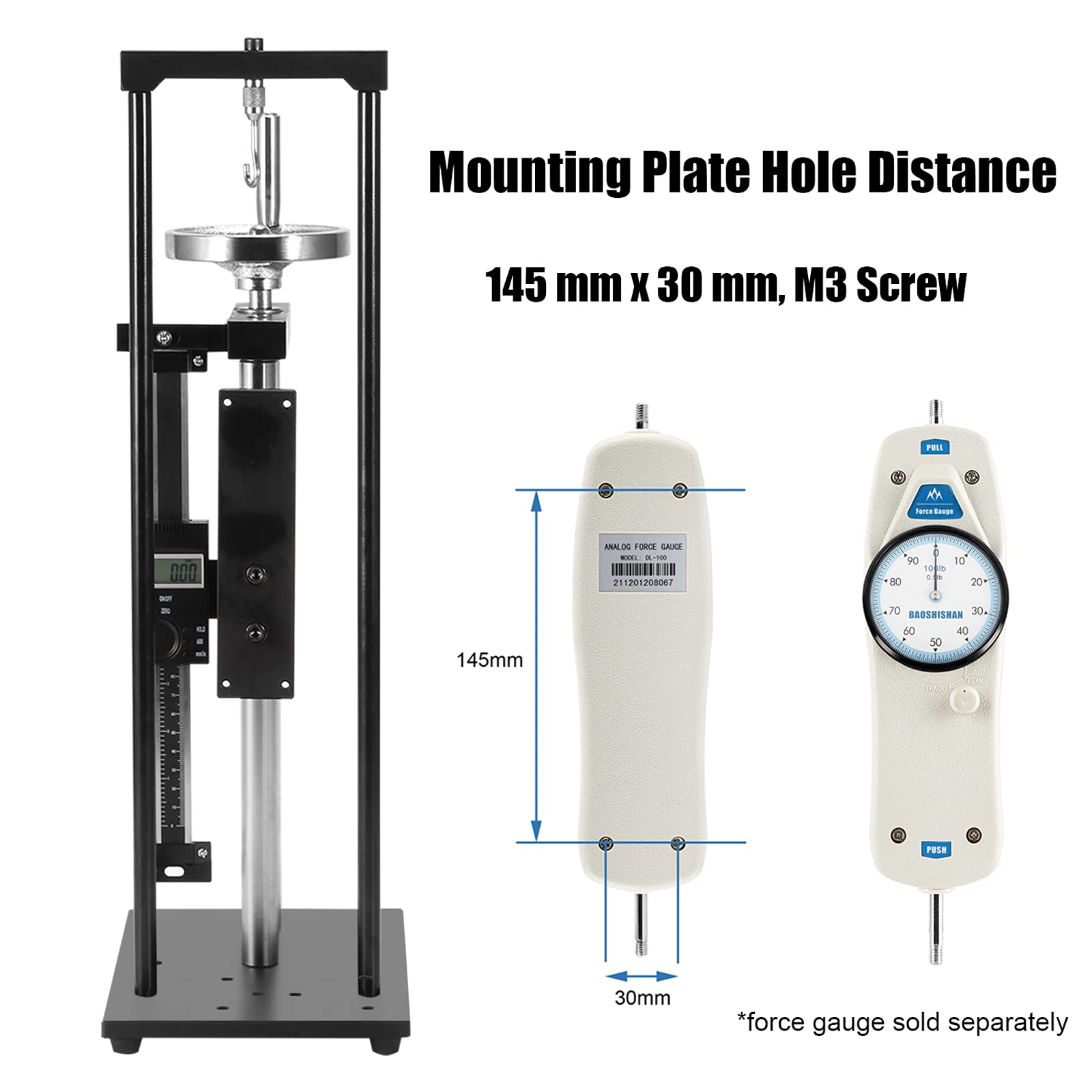 BAOSHISHAN Force Test Stand Hand Wheel-Operated Push Pull Test Stand ...