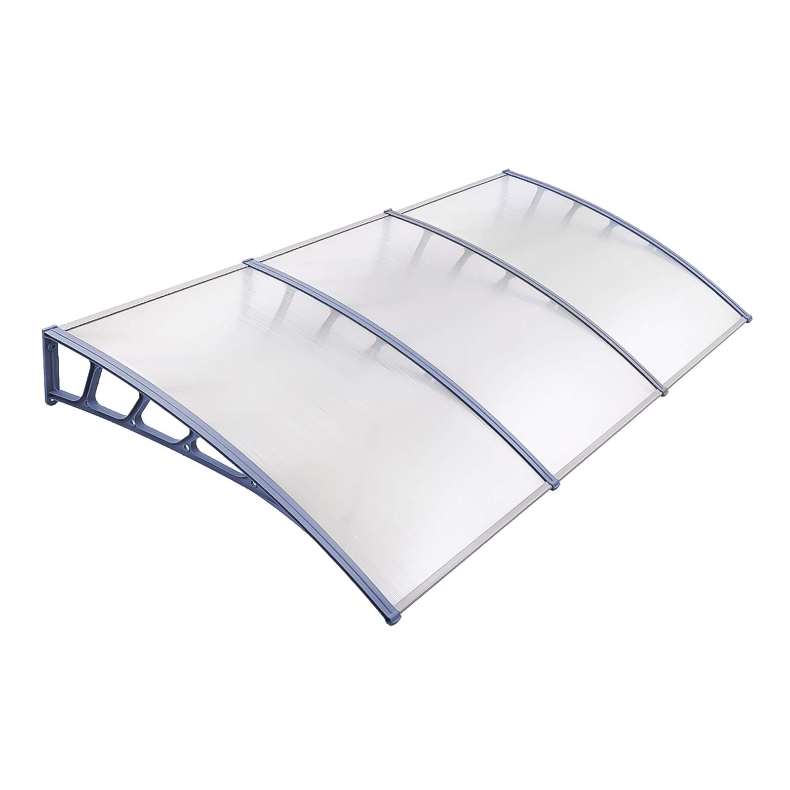 Instahut Window Awning Transparent PC Panel with Grey Bracket Outdoor ...