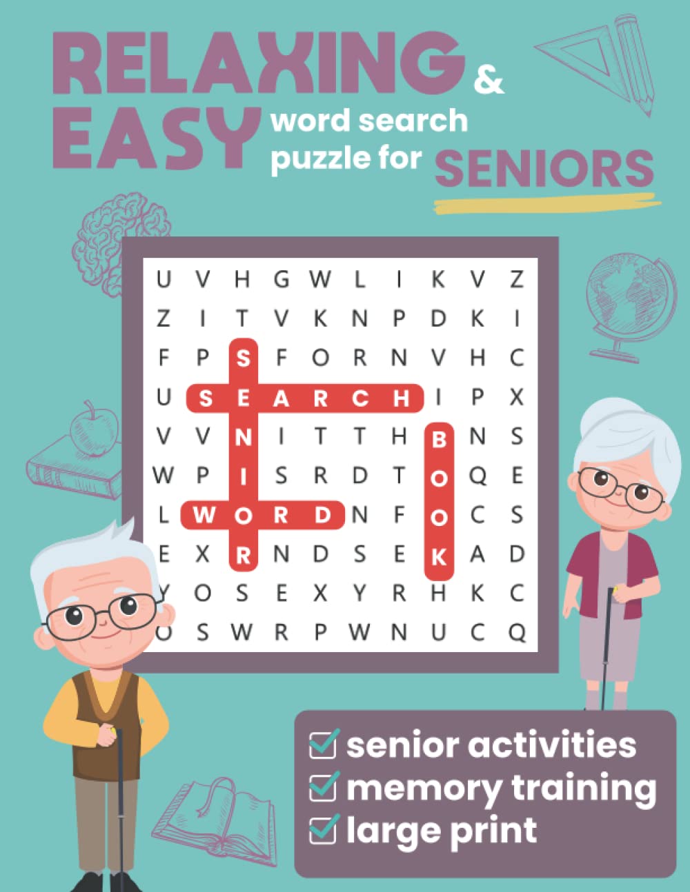 Relaxing And Easy Word Search Puzzle For Seniors Made Dementia ...