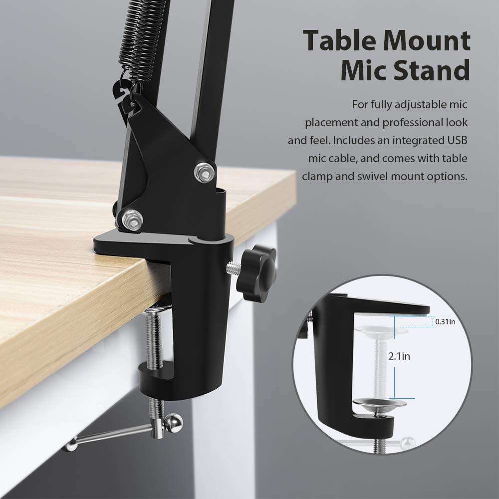 Buy Table ing Clamp for Microphone, MAONO Microphone Table Clamp with ...