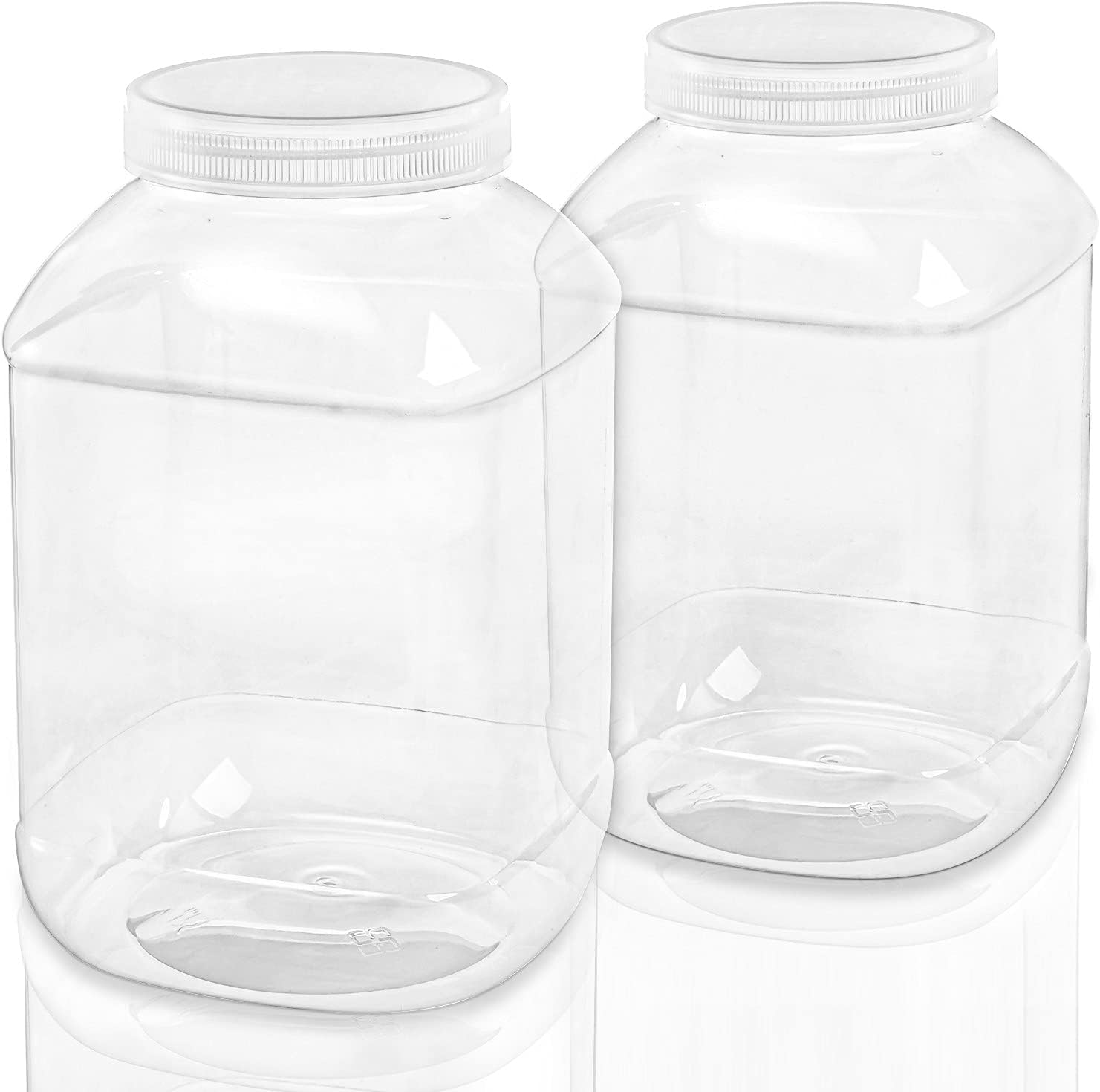 ZOOFOX 2 Pack 1.3Gallon/ 5L Clear Plastic Jars, Large Square Storage ...