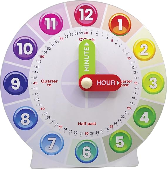 Amazon.com: Interactive Educational Teaching Clock - Learn Time Easily ...