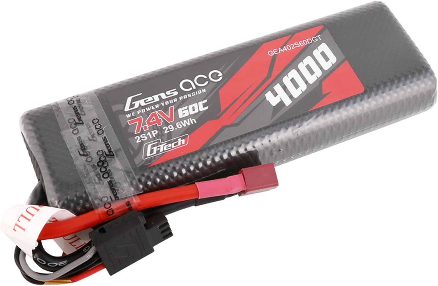 Amazon.com: Gens ace G-Tech 5300mAh 7.4V 60C 2S Lipo Battery HardCase 24# with Deans Plug : Toys ...