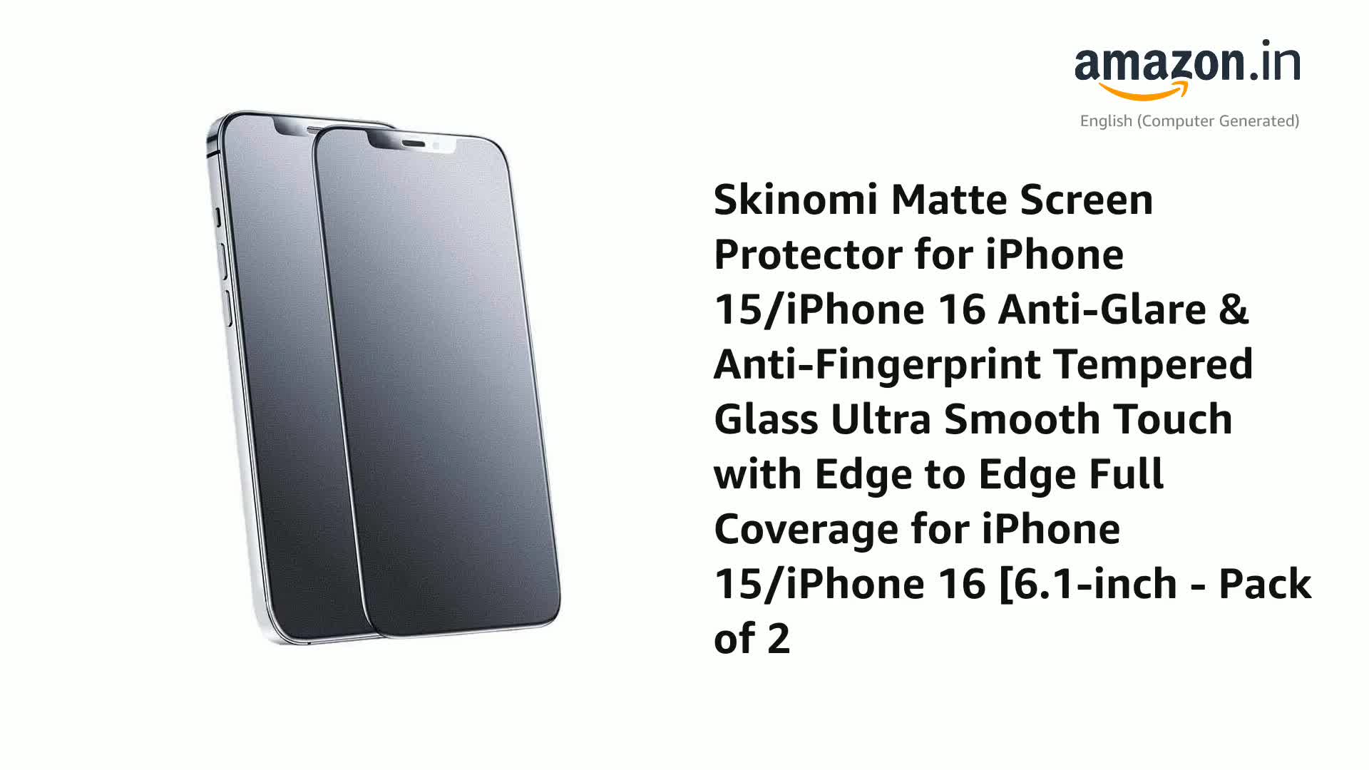 Watch Skinomi Matte Screen Protector for iPhone 15/iPhone 16 Anti-Glare ...