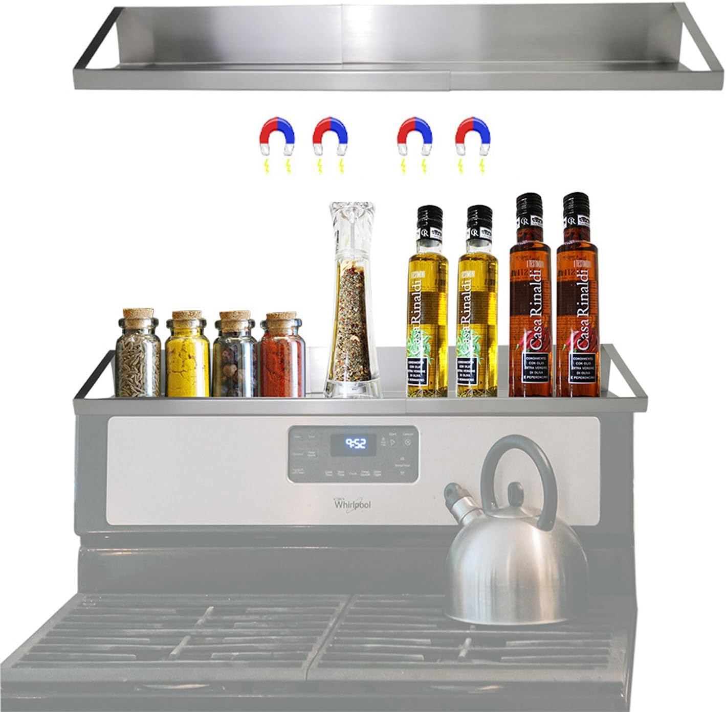 Amazon.com: YWZHENYU Magnetic Spice Rack for Kitchen Stove Adjustable ...