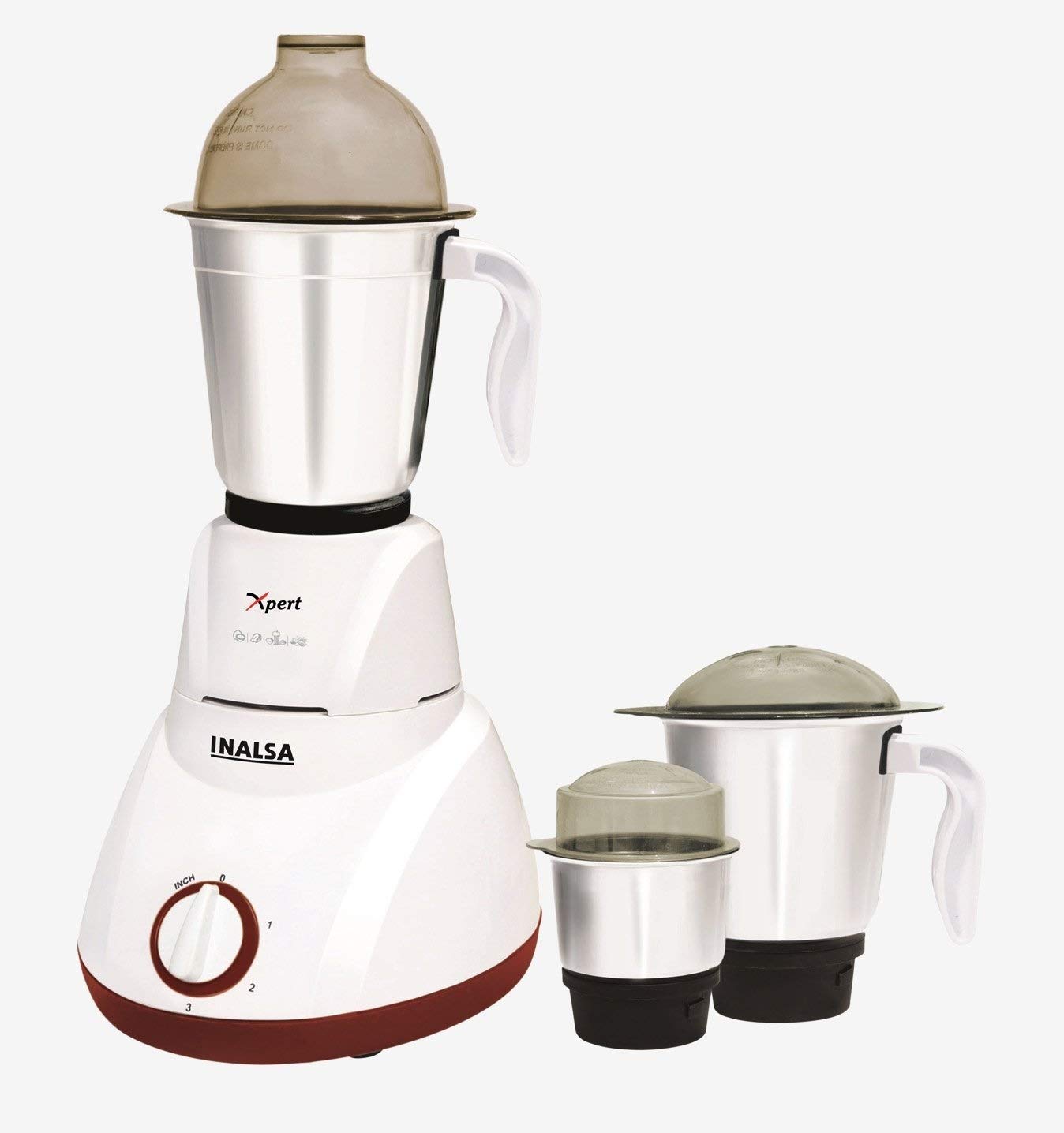 Buy Inalsa Xpert 750-Watt Mixer Grinder with 3 Jars (White/Red) Online ...